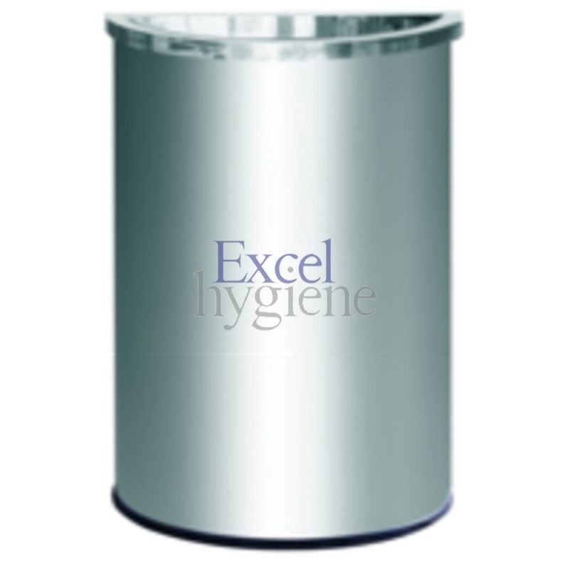 STAINLESS STEEL SEMI ROUND OPEN TOP BIN – Excel Hygiene Sdn Bhd